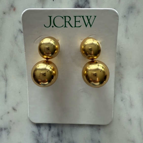 J. Crew | Jewelry | J Crew Shiny Gold Spherical Earrings | Poshmark